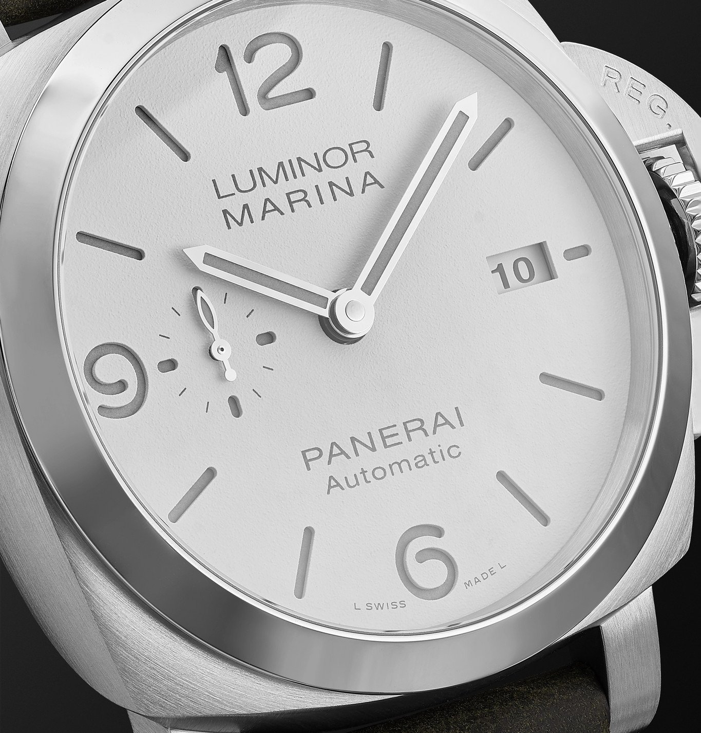 Panerai - Luminor Marina Automatic 44mm Stainless Steel and Suede Watch ...