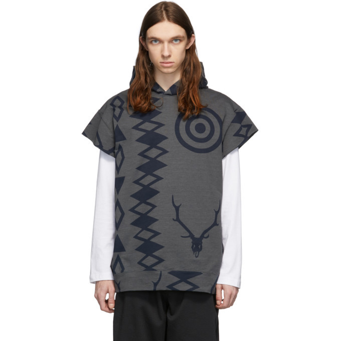 South2 West8 Grey Cut-Off Hoodie South2 West8