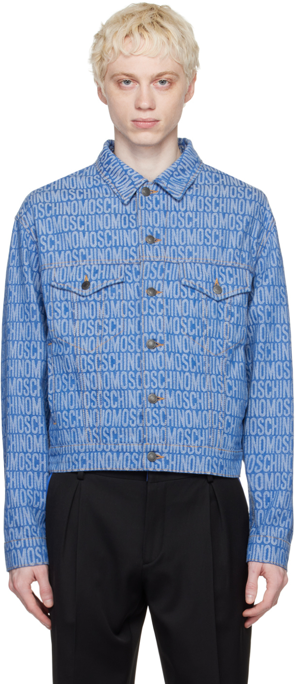 Moschino Blue Jacquard Denim Jacket Moschino