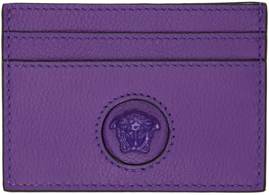 Versace Purple 'La Medusa' Card Holder Versace