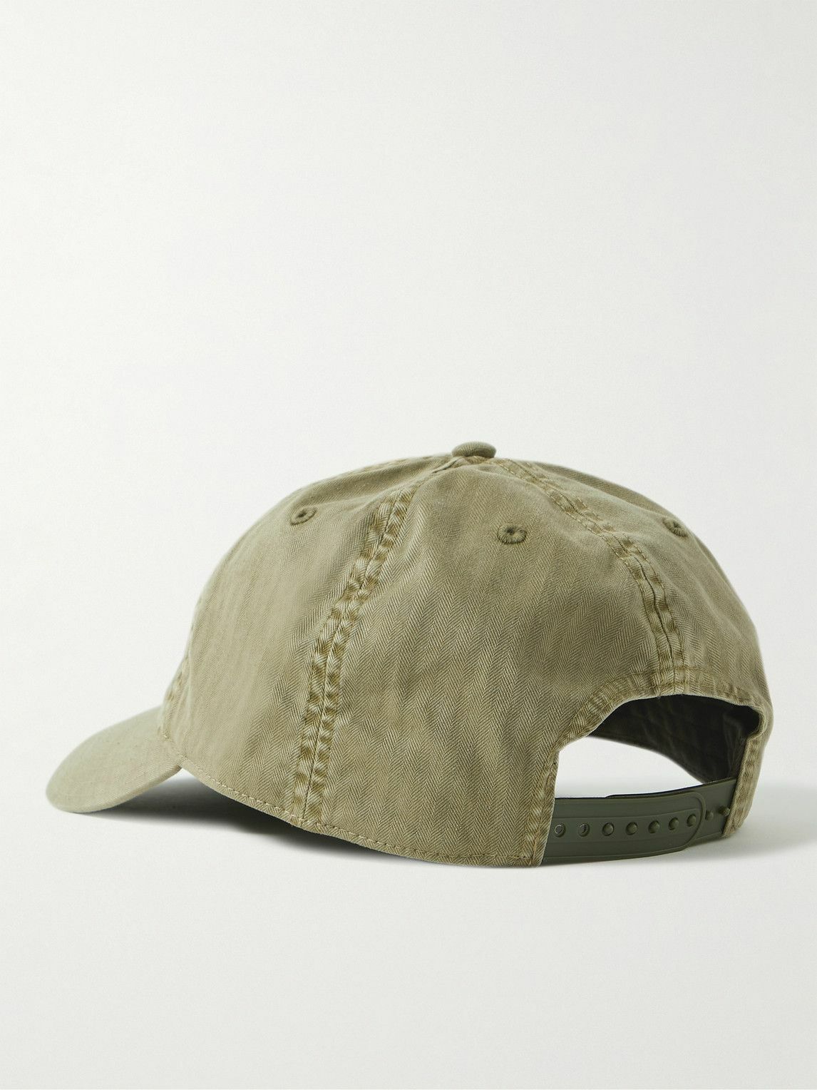 RRL - Logo-Appliquéd Herringbone Cotton-Twill Baseball Cap RRL