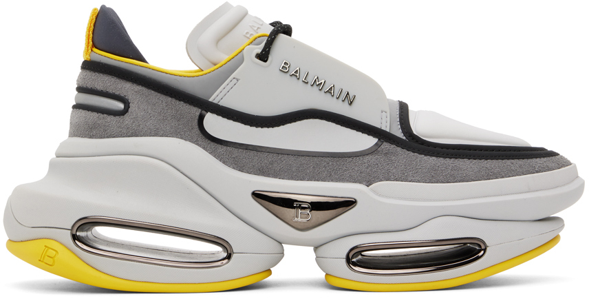 Balmain Gray B-Bold Low-Top Sneakers Balmain