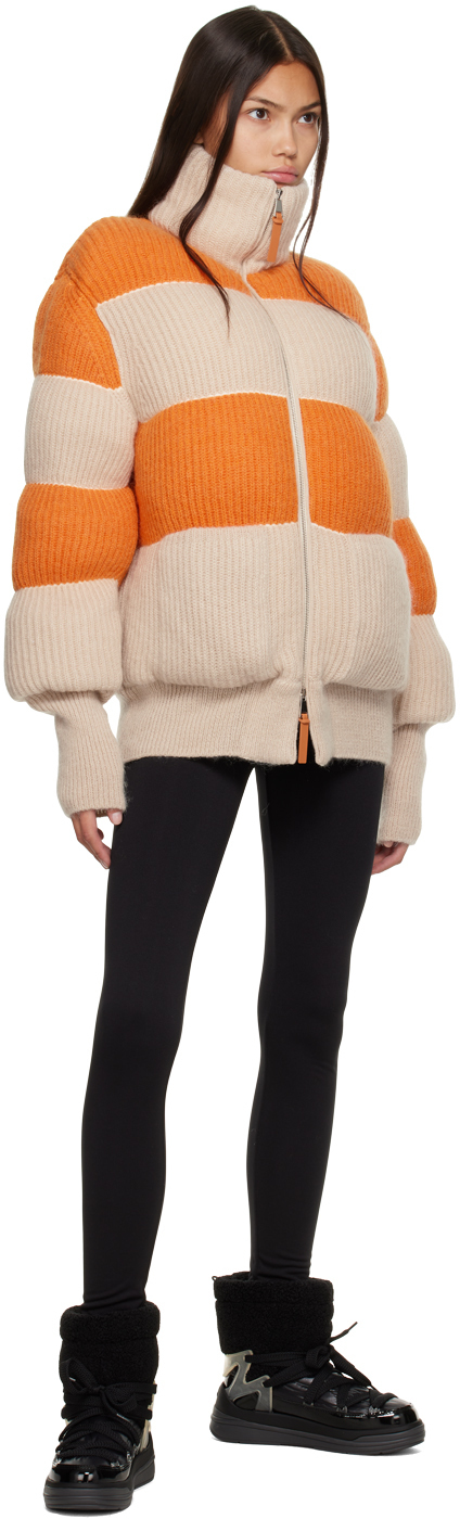 Moncler Genius Orange & Beige Quilted Down Jacket Moncler Genius