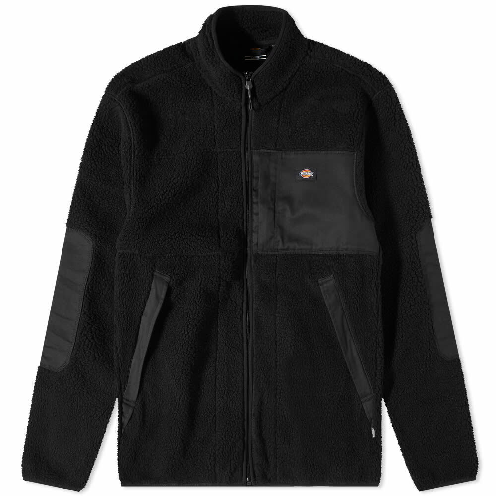 Dickies Men's Red Chute Sherpa Fleece Jacket in Black Dickies Construct