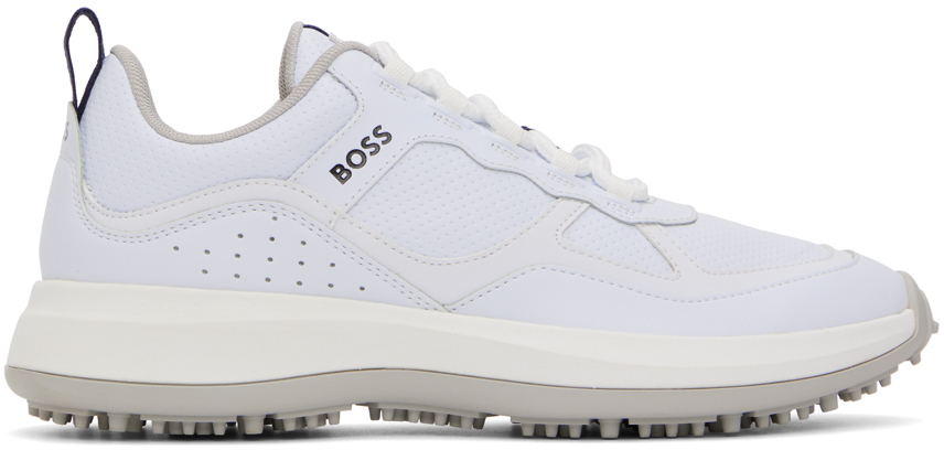 BOSS White Perforated Sneakers BOSS