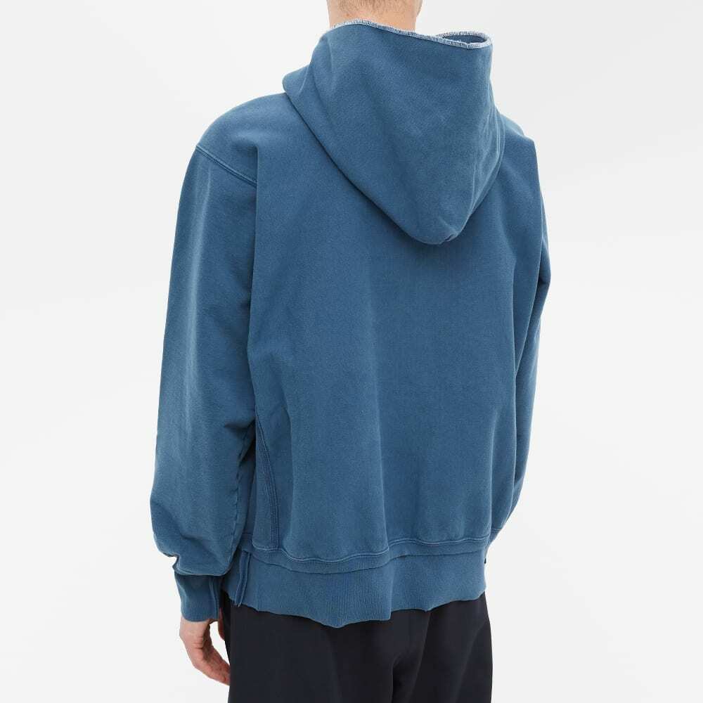 Maison Margiela Men's Name Tag Hoody in Washed Blue Maison Margiela