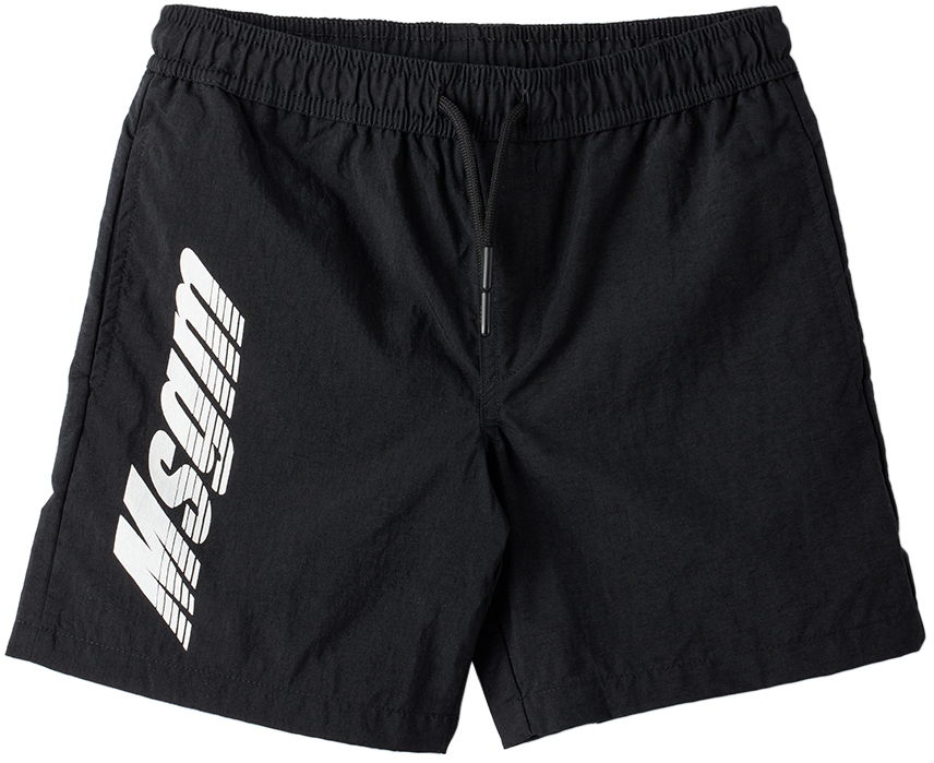 MSGM Kids Kids Black Printed Swim Shorts