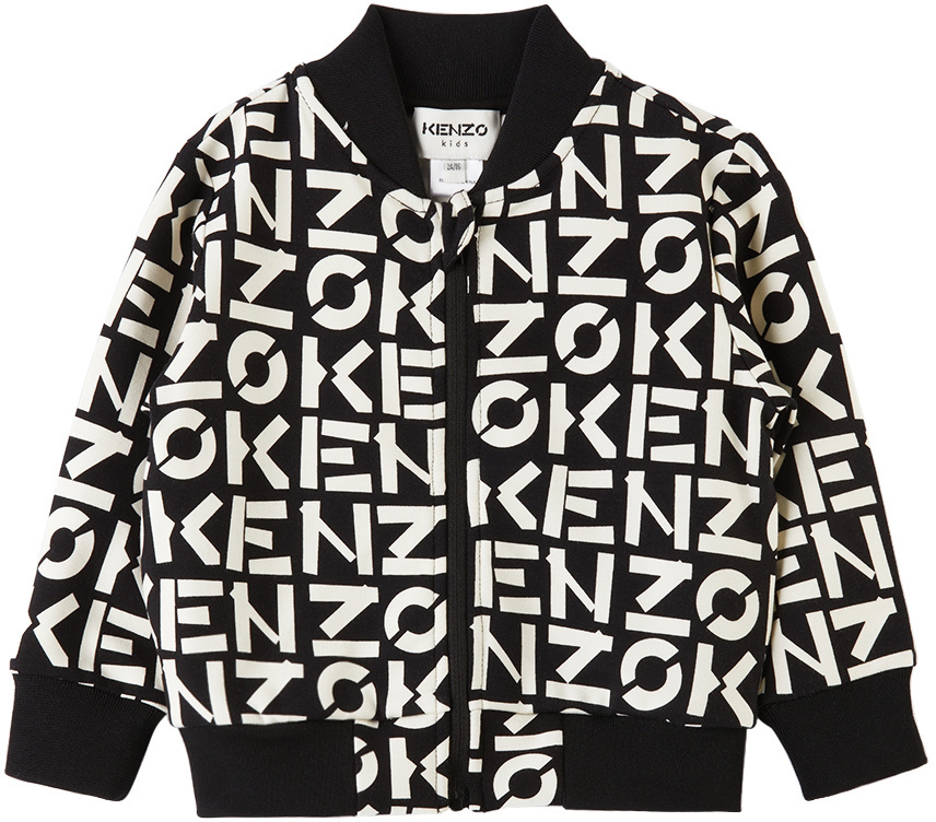 Kenzo Kids Black & White Monogram Jacket Kenzo