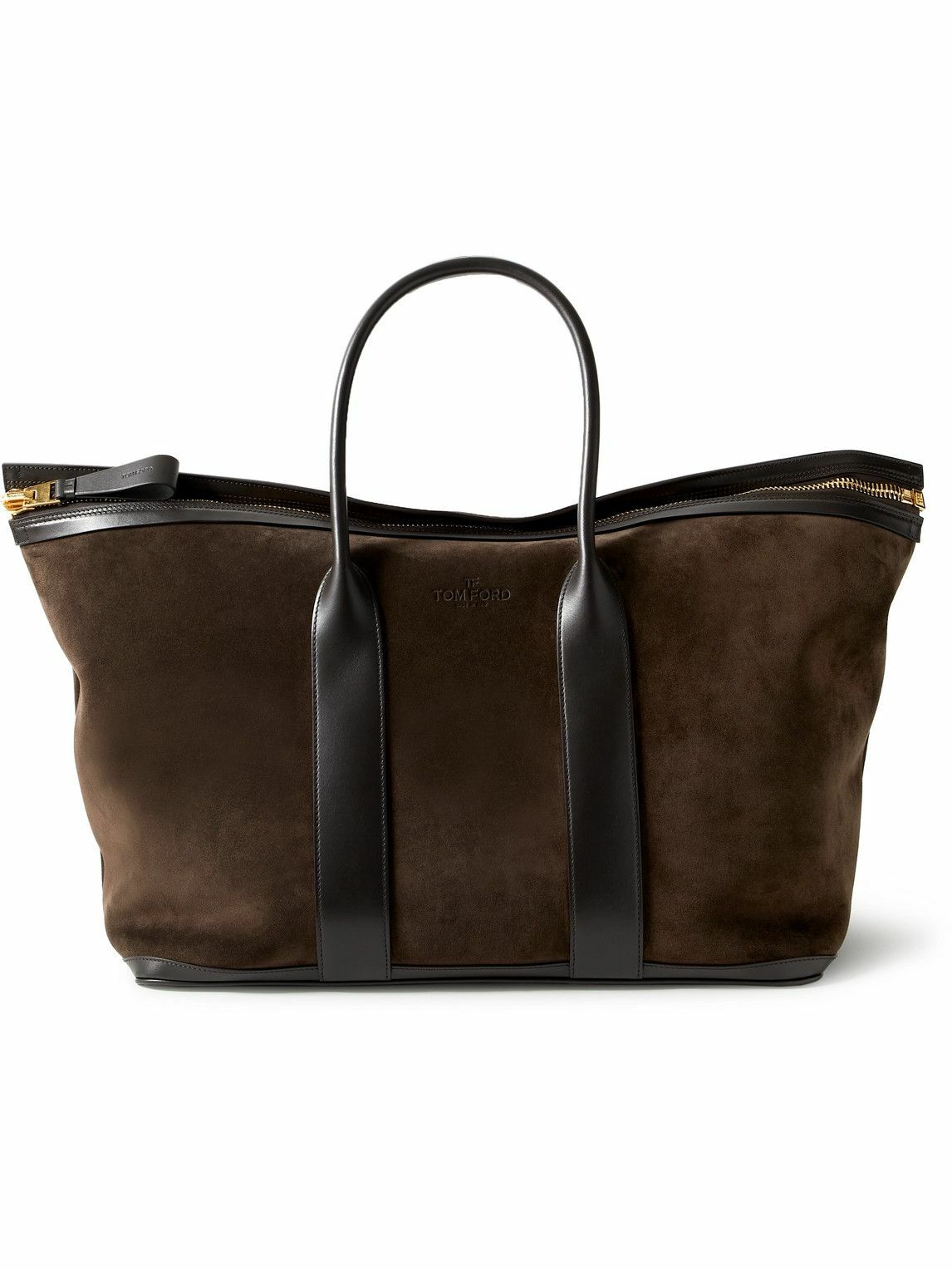 TOM FORD - Buckley Leather-Trimmed Suede Tote Bag TOM FORD