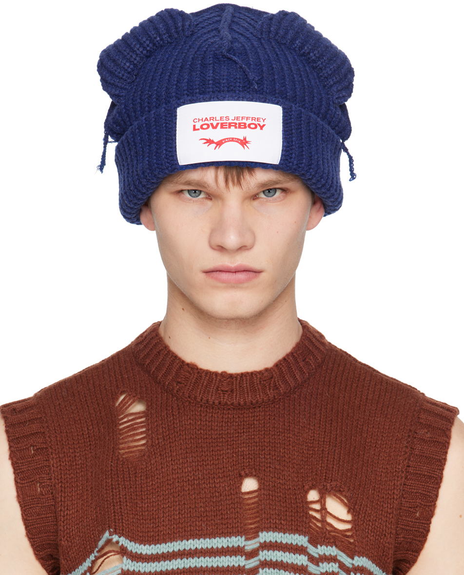 Charles Jeffrey Loverboy Navy Chunky Ears Beanie Charles Jeffrey Loverboy