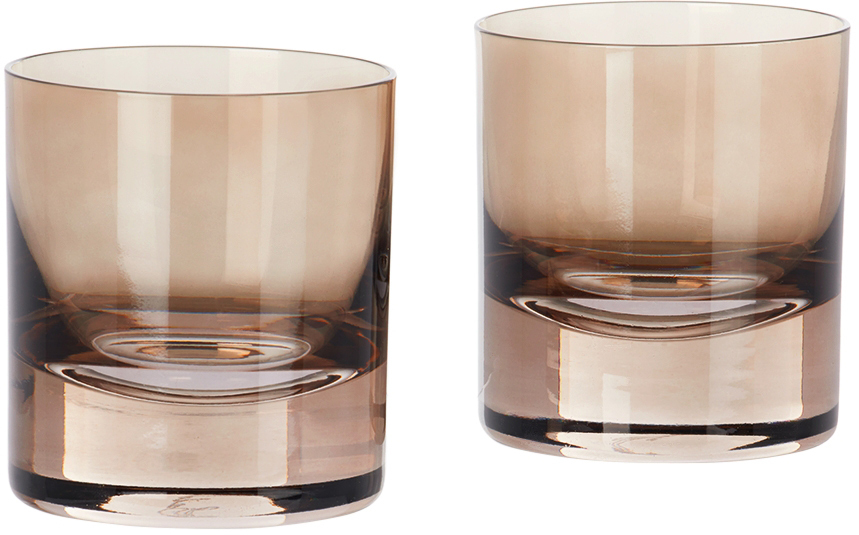 Estelle Colored Glass Gray Rocks Glass Set