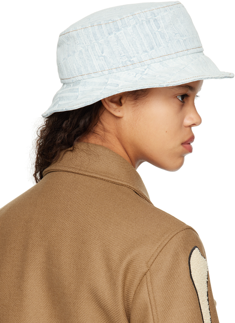AMIRI Indigo Repeat Denim Bucket Hat Amiri