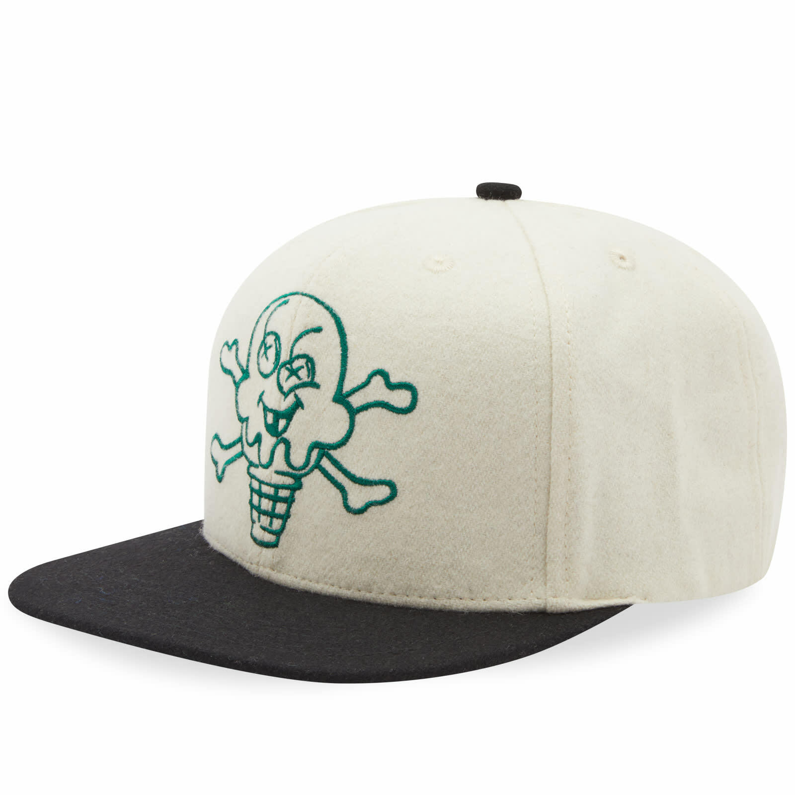ICECREAM Men's Cones & Bones 6 Panel Cap in Beige/Black ICECREAM