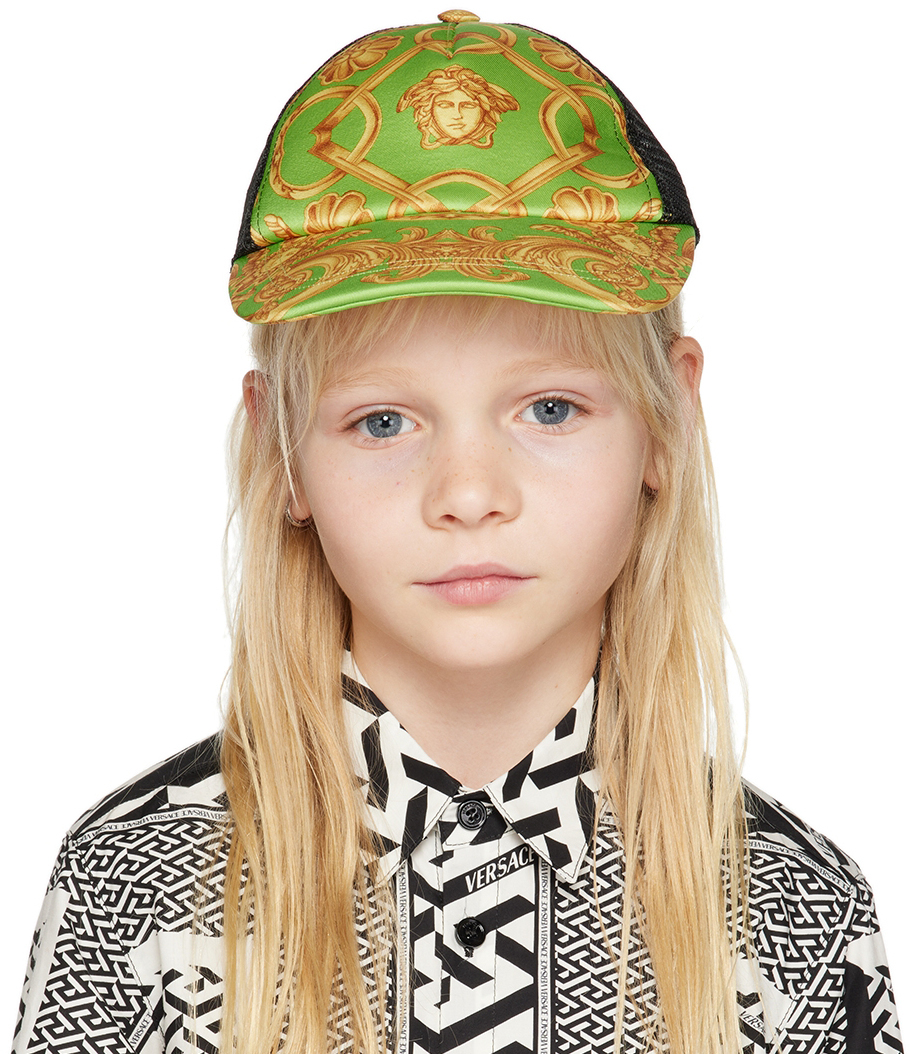 Versace Kids Green Heritage Cap Versace