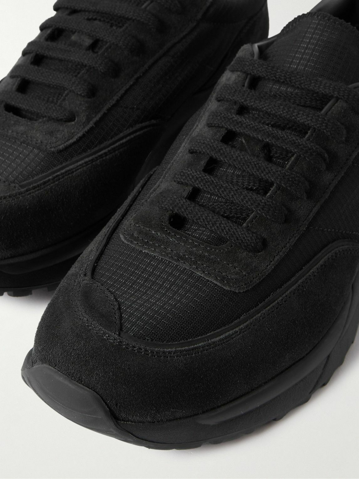 Common Projects - Track 80 Leather-Trimmed Suede and Ripstop Sneakers ...