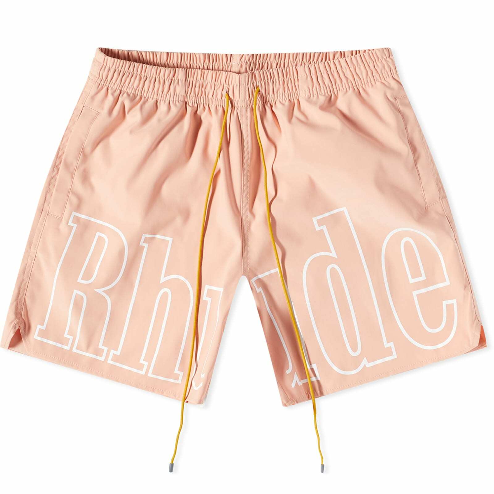 Rhude Men's Logo Swim Short in Salmon Pink Rhude