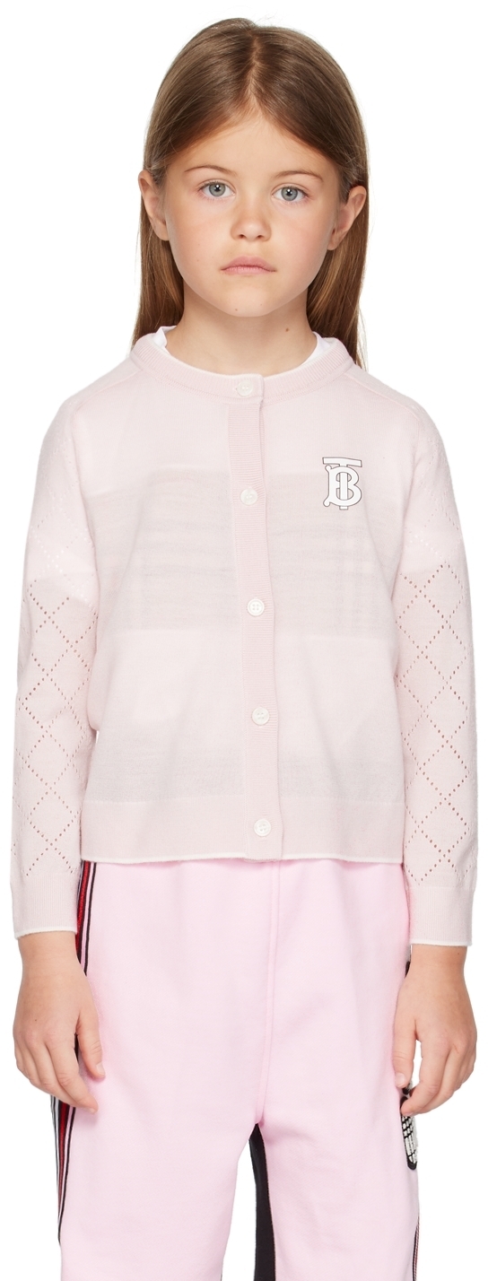 Burberry Kids Pink Monogram Cardigan Burberry