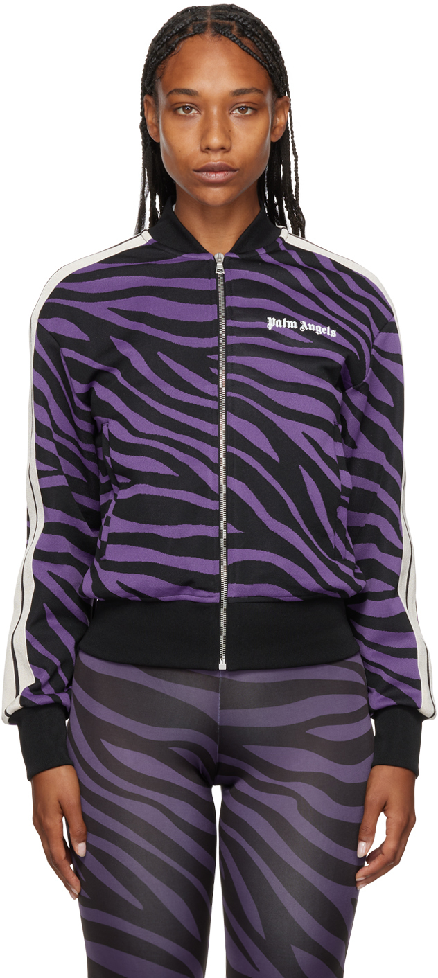 Palm Angels Black & Purple Zebra Sweater Palm Angels