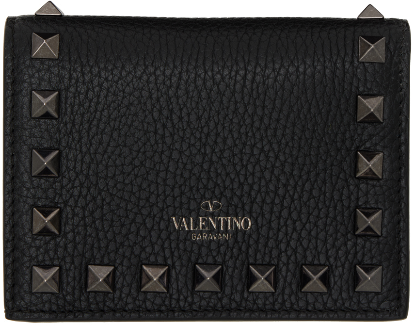 Valentino Garavani Black Rockstud Small Wallet Valentino Garavani