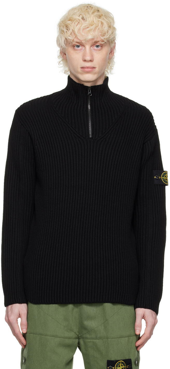 Stone Island Black Half-Zip Sweater Stone Island