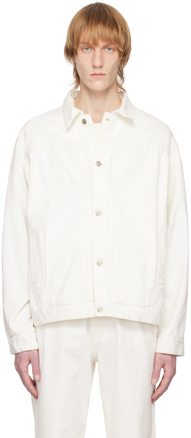 LE17SEPTEMBRE White Button-Up Denim Jacket LE17SEPTEMBRE