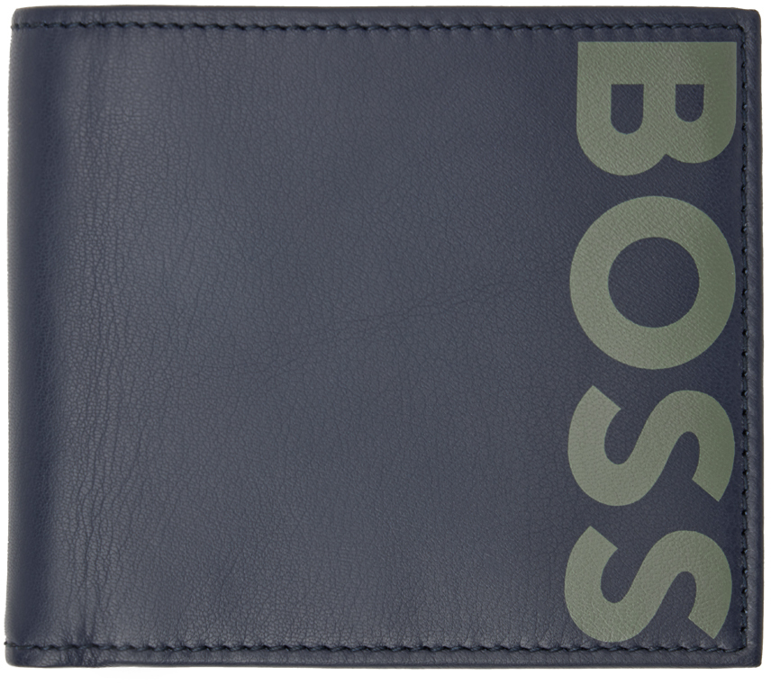 BOSS Navy Printed Wallet BOSS