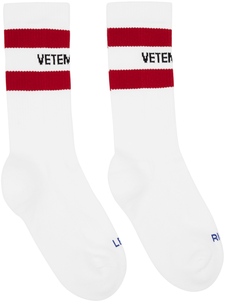 VETEMENTS White & Red Iconic Socks Vetements