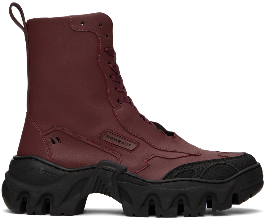 Rombaut Burgundy Boccaccio II Apple Leather Ankle Boots Rombaut