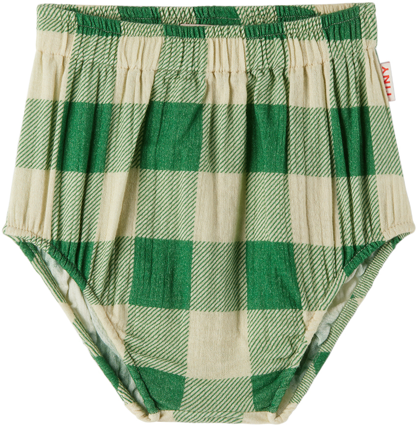 TINYCOTTONS Baby Green & Off-White Big Check Bloomers TINYCOTTONS