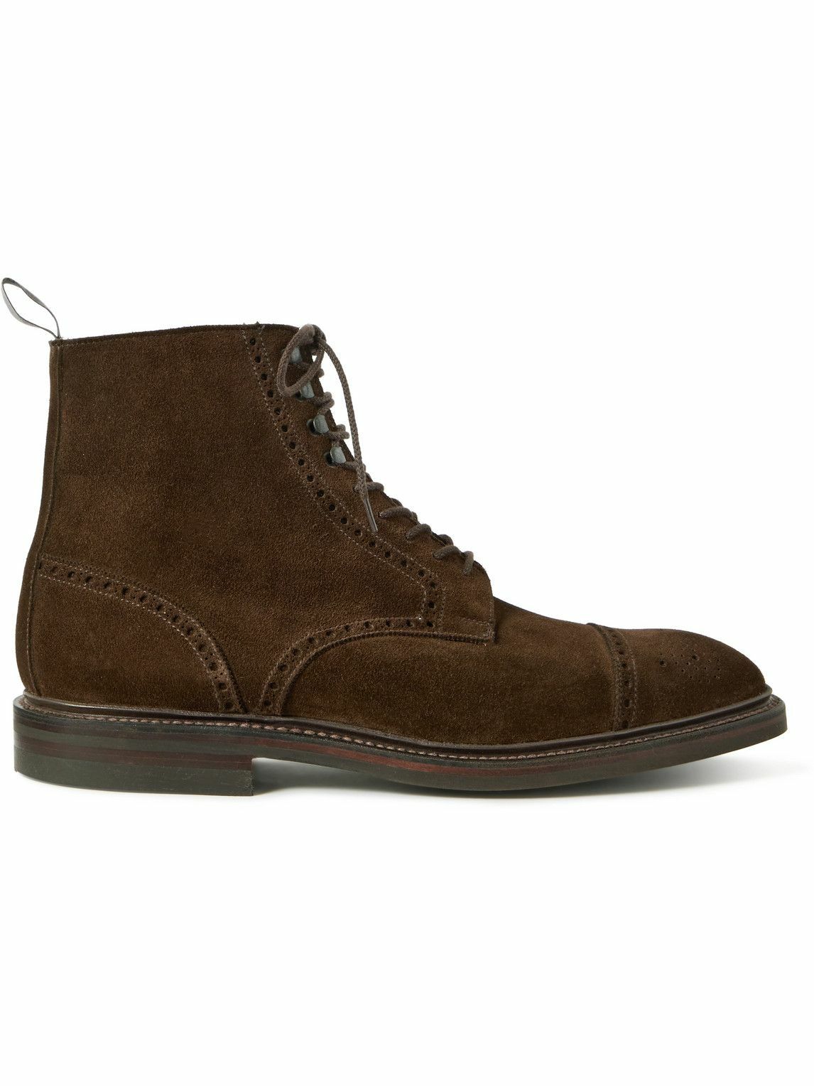 George Cleverley - Toby Suede Brogue Boots - Brown George Cleverley