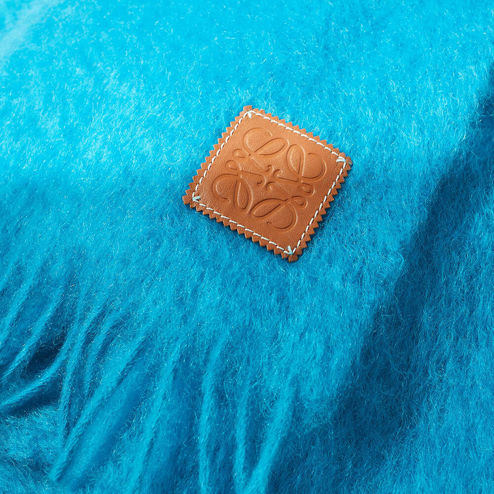 Loewe Men's Mohair Scarf in Electric Blue Loewe
