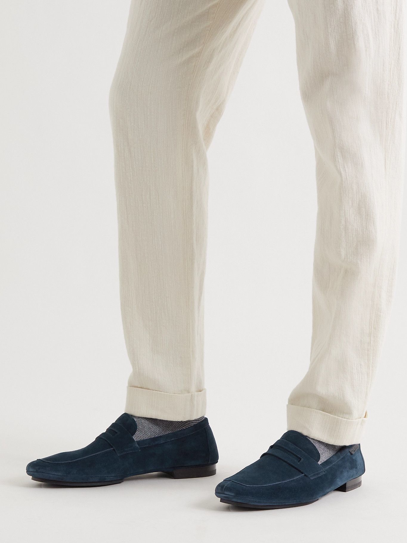 TOM FORD - Berrick Suede Penny Loafers - Blue TOM FORD