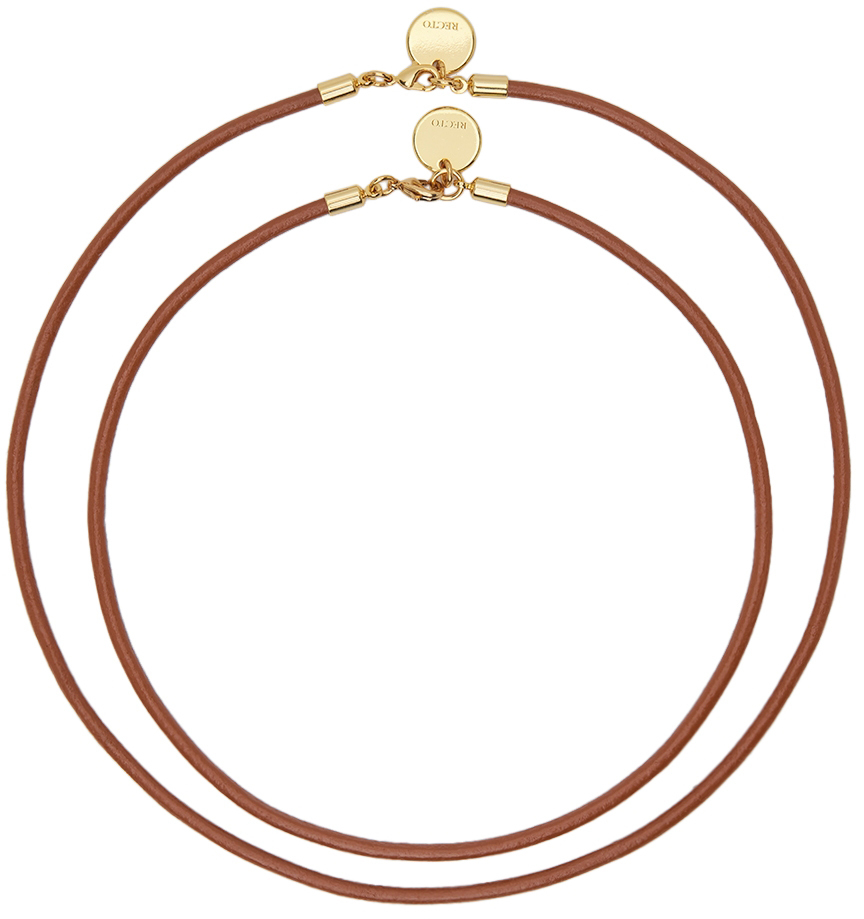 Recto Brown Leather Choker Recto
