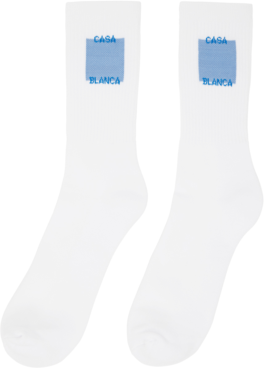 Casablanca White Rib Socks Casablanca