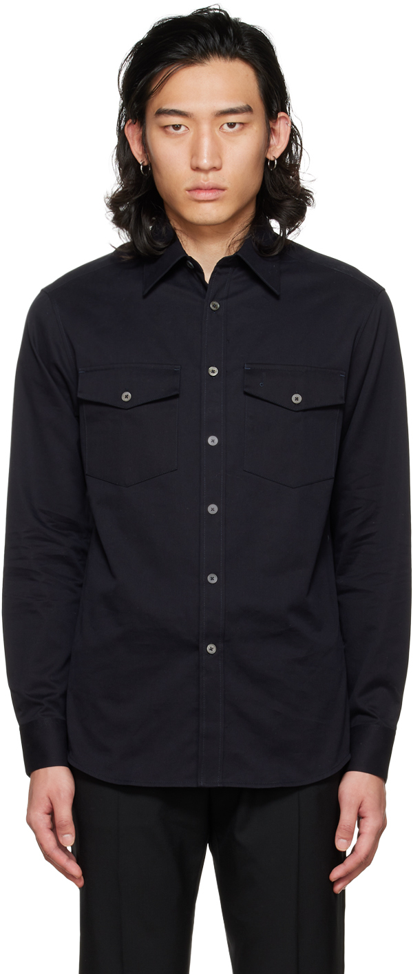 Dunhill Navy Western Shirt Dunhill