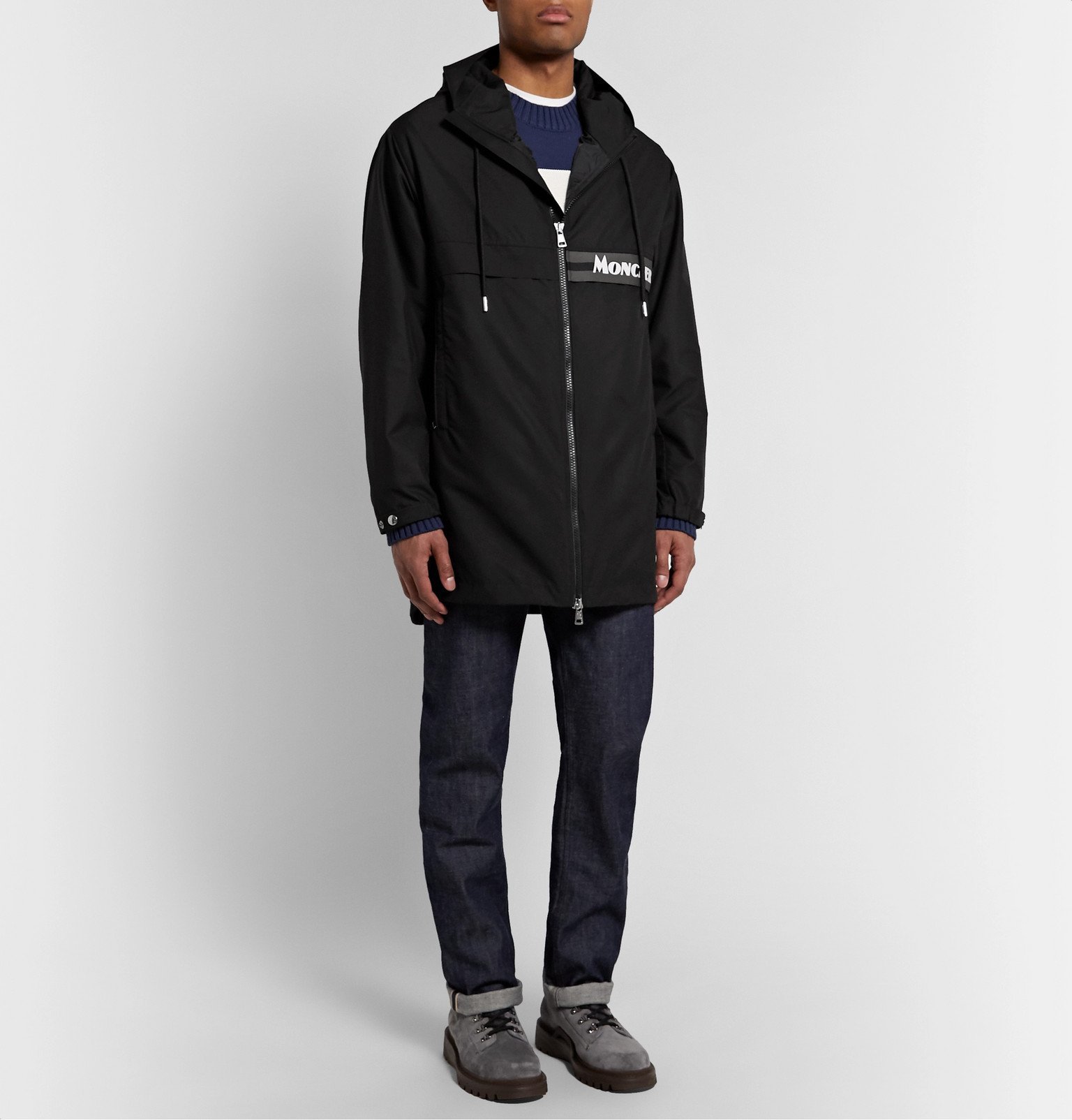 Moncler - Ildut Reflective-Trimmed Logo-Print Shell Hooded Jacket ...