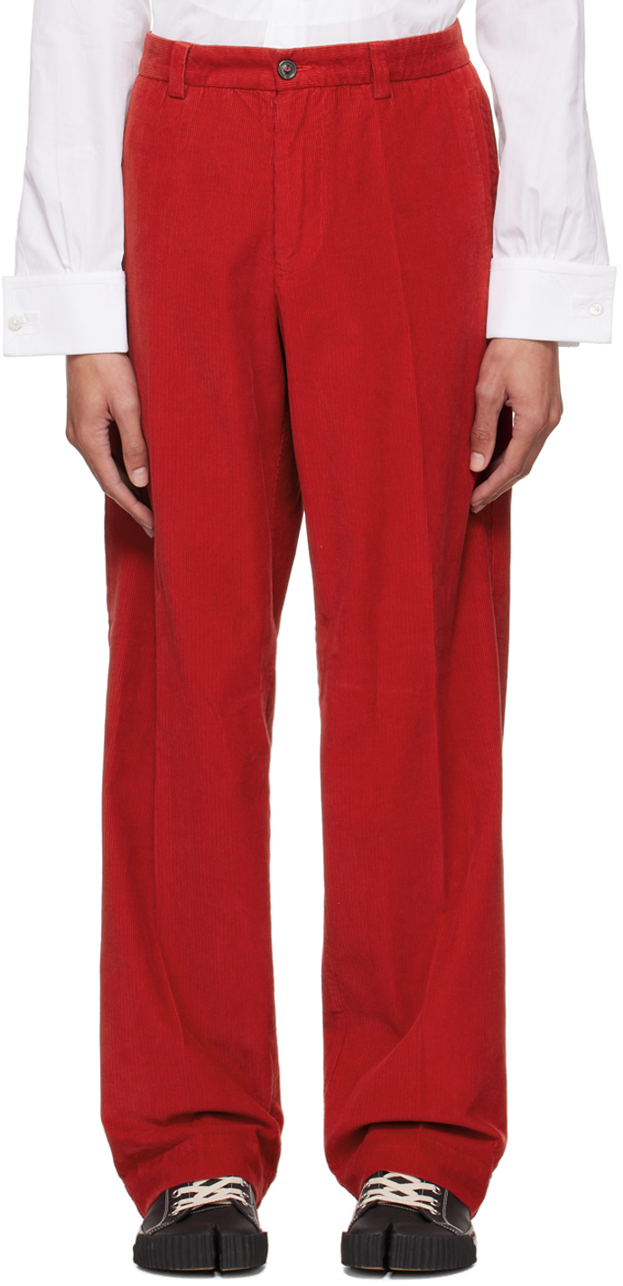 Maison Margiela Red Belt Loops Trousers Maison Margiela