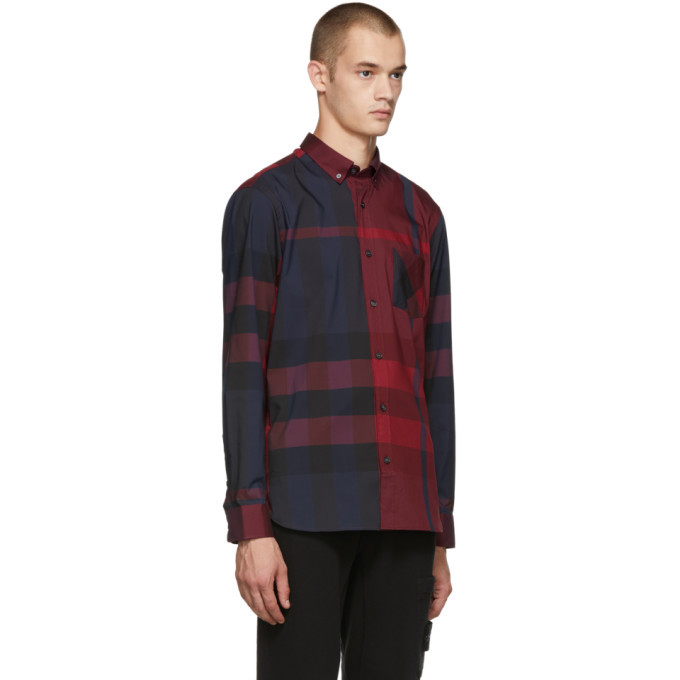 Burberry Red and Blue Thornaby Check Shirt Burberry