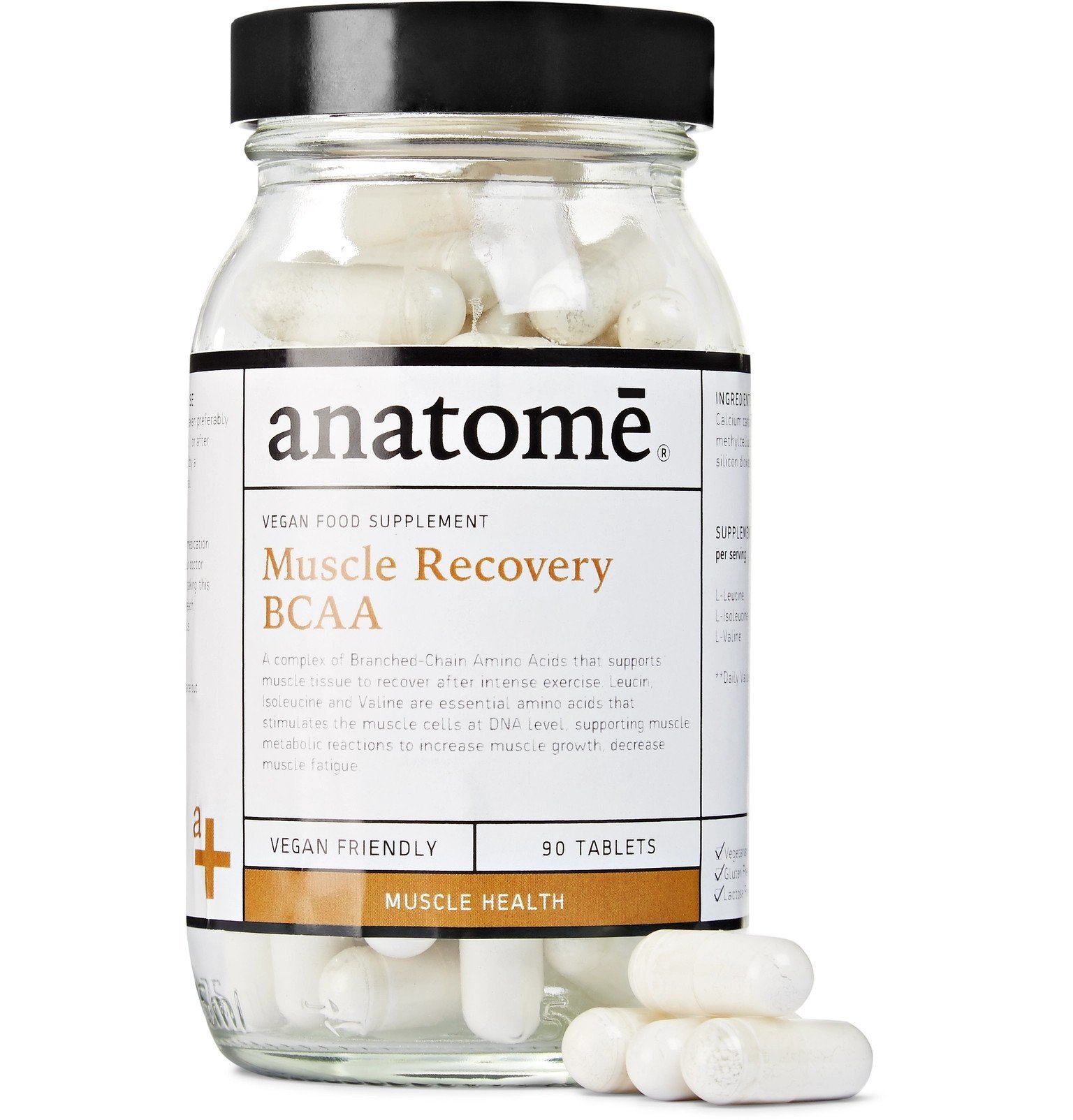 anatomē - Muscle Recovery BCAA Supplement, 90 Tablets - Colorless anatomē
