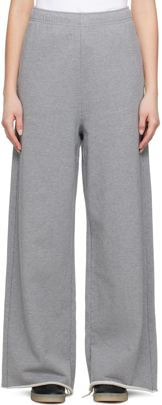 MM6 Maison Margiela Gray Wide-Leg Lounge Pants MM6 Maison Margiela
