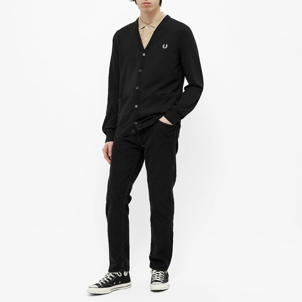 Fred Perry Authentic Men's Merino Cardigan in Black Fred Perry Authentic