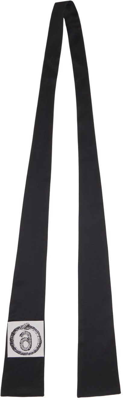 MM6 Maison Margiela Black Logo Scarf MM6 Maison Margiela