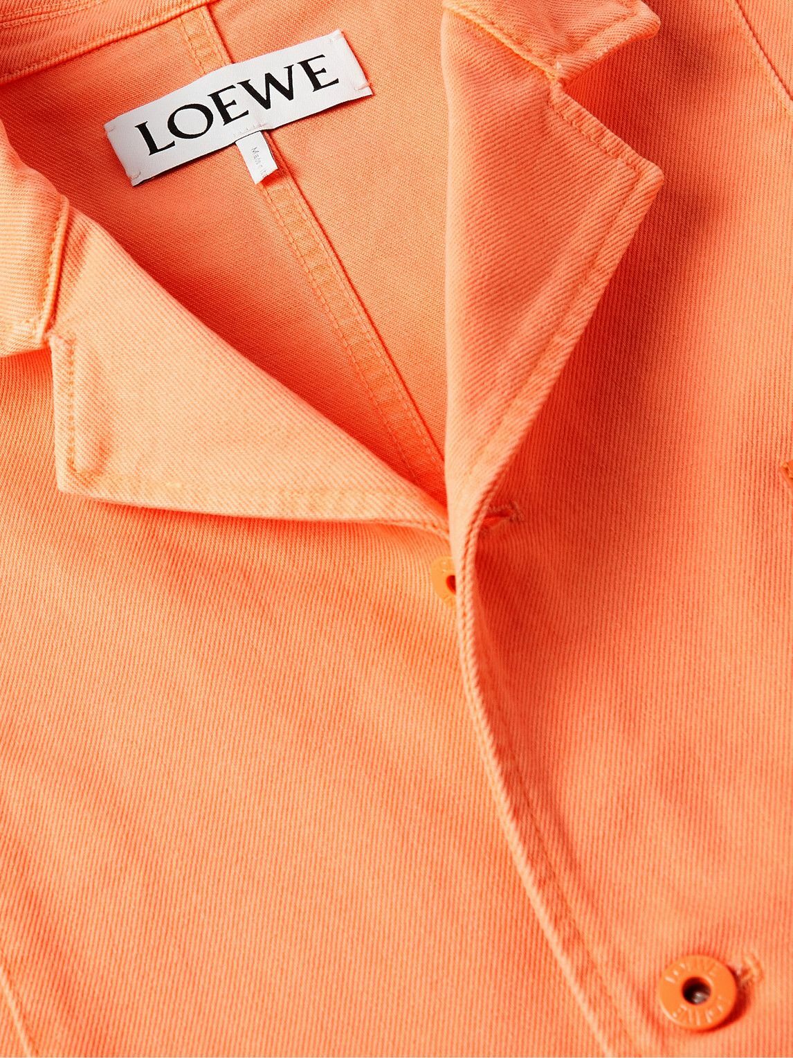 Loewe - Camp-Collar Logo-Appliquéd Denim Jacket - Orange Loewe