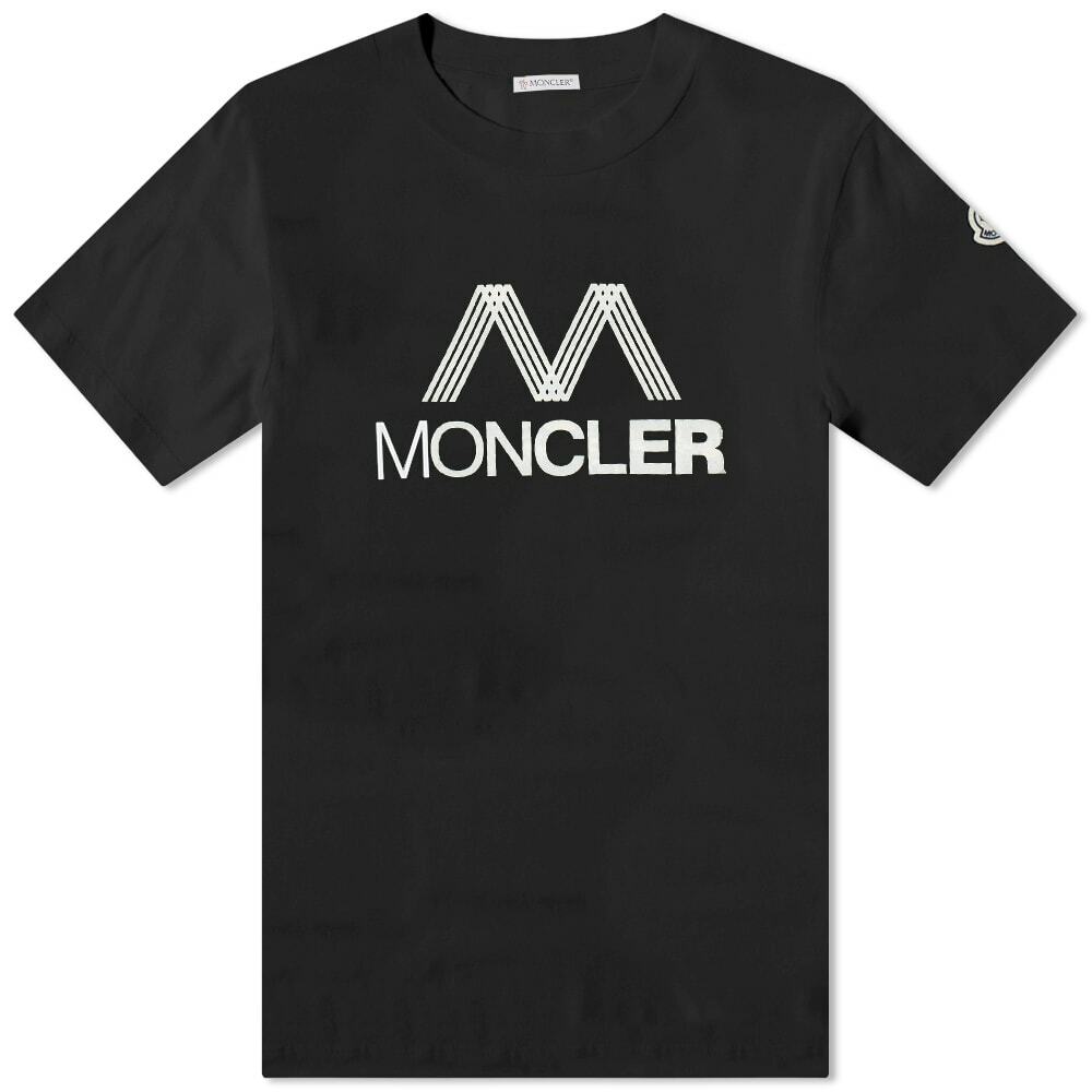 Moncler Men's M Logo T-Shirt in Black Moncler