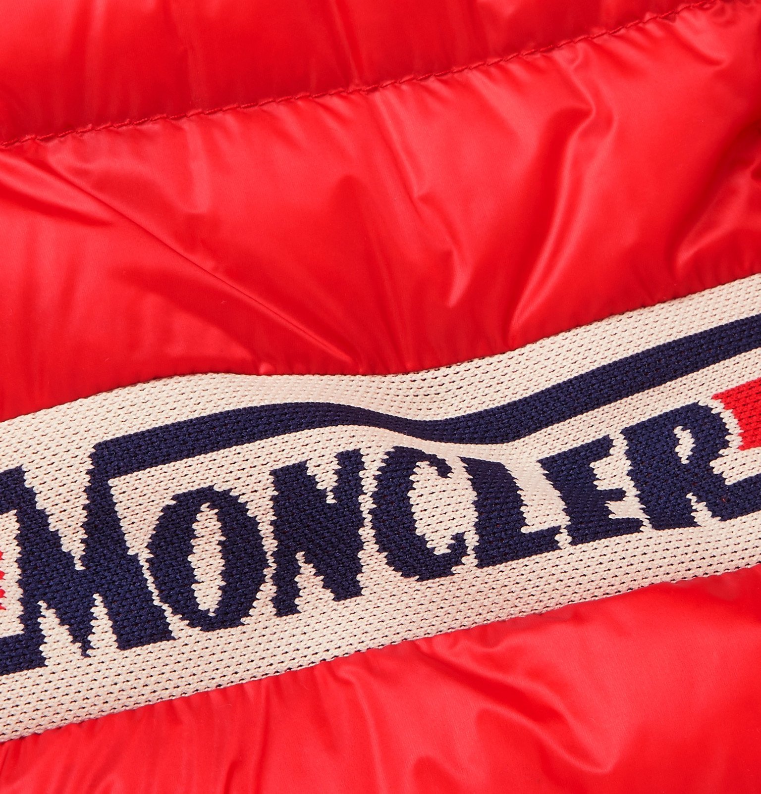 Moncler - Slim-Fit Striped Jacquard-Trimmed Quilted Shell Down Jacket ...