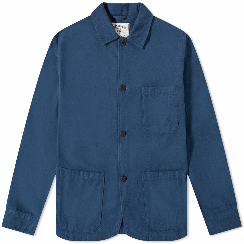 Portuguese Flannel Mens Labura Flannel Chore Jacket In Blue Portuguese 0908