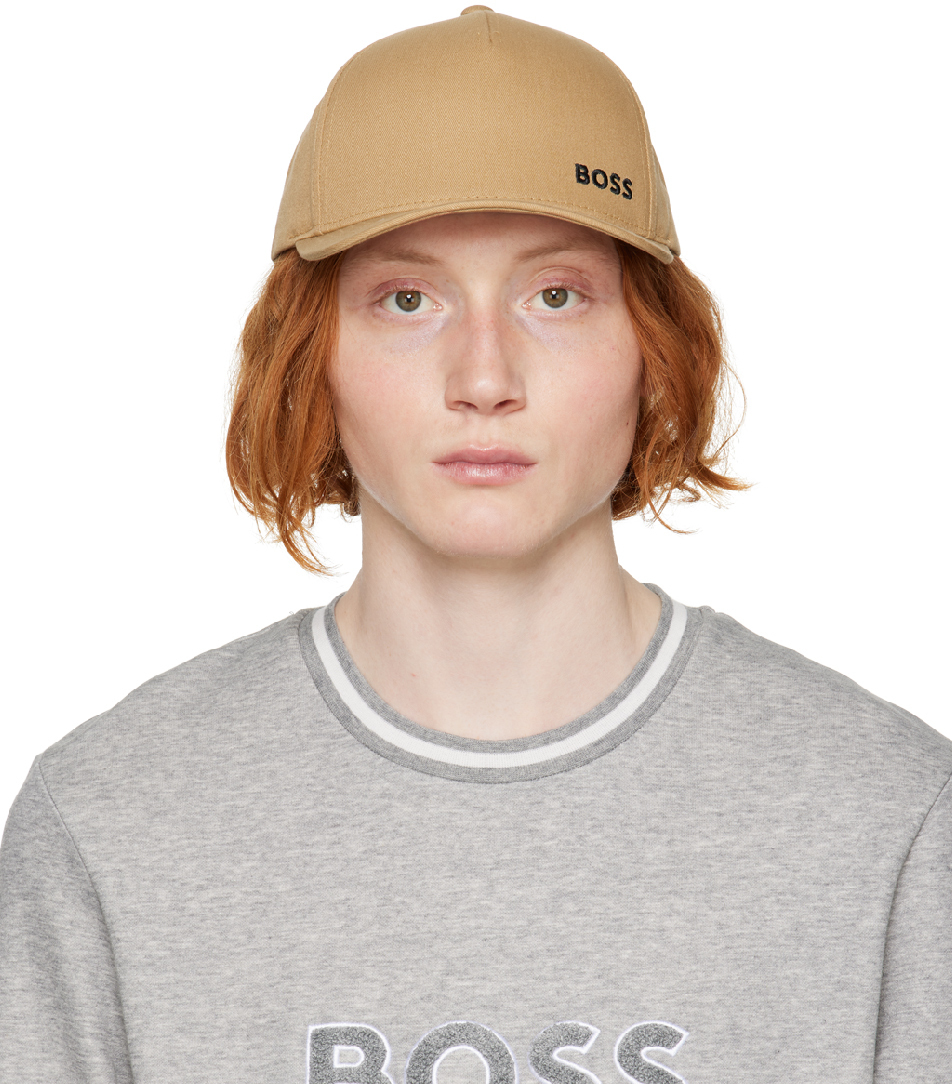 BOSS Tan Embroidered Cap BOSS