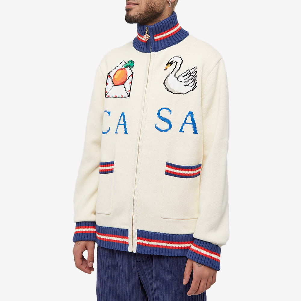 Casablanca Men's Casa Swan Knit Jacket in White Casablanca