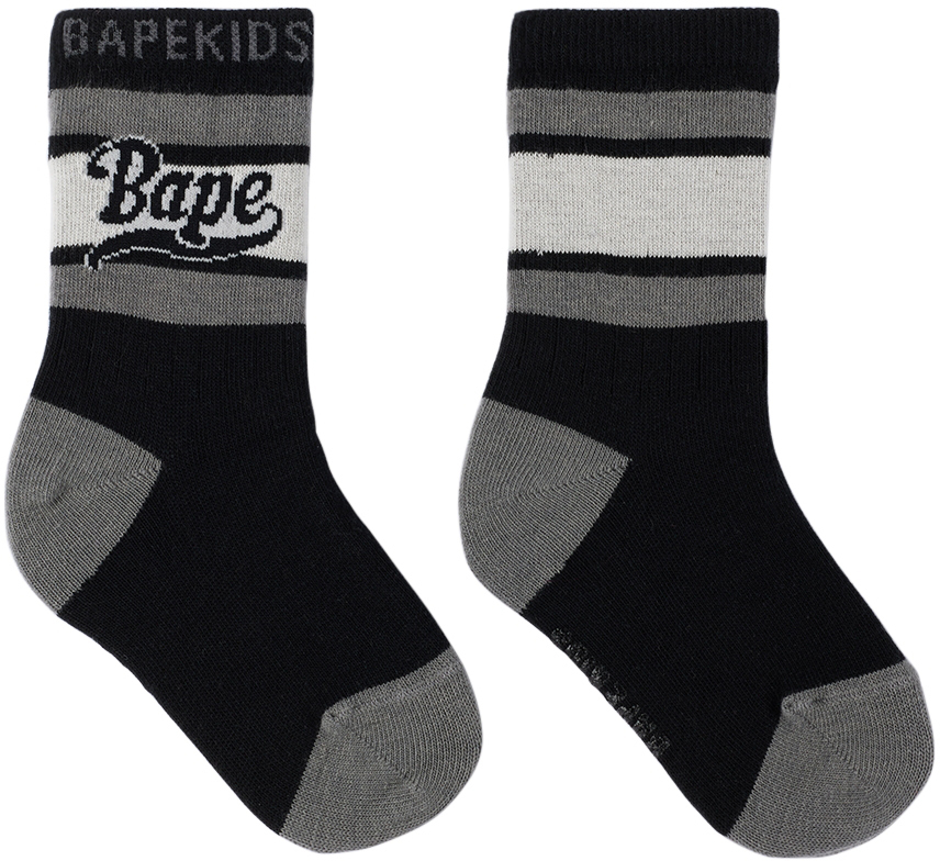 BAPE Kids Black 'Bape Line' Socks A Bathing Ape