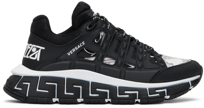 Versace Black & White Trigreca Sneakers Versace